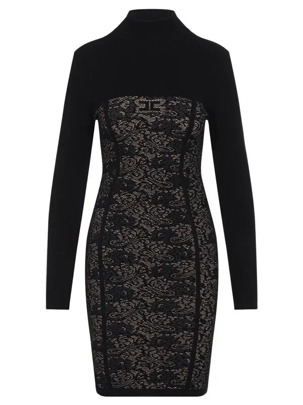 Elisabetta Franchi Lace-knit Mini Dress - Black