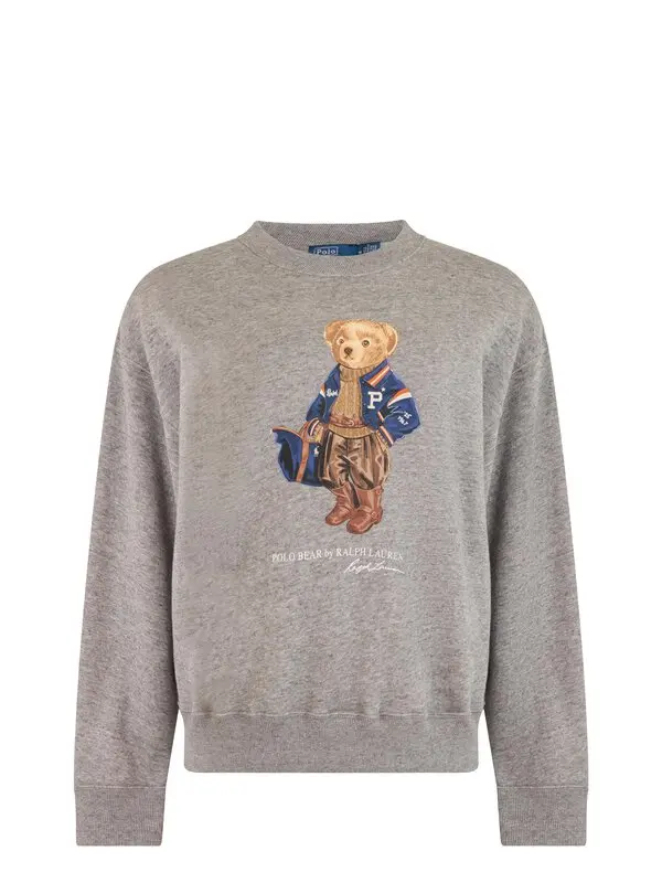 Polo Ralph Lauren Cotton-blend Crewneck Sweatshirt With Graphic - Grey