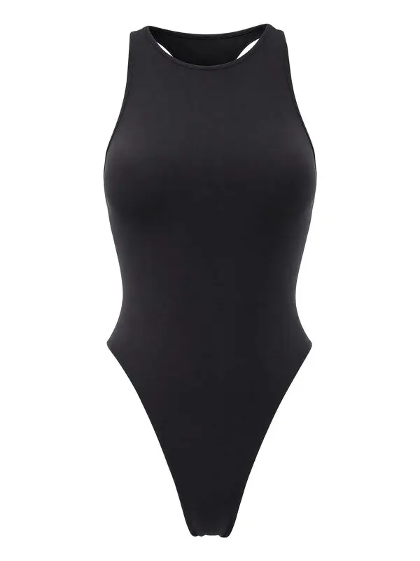 Andamane Sleek High-cut Bodysuit - Black