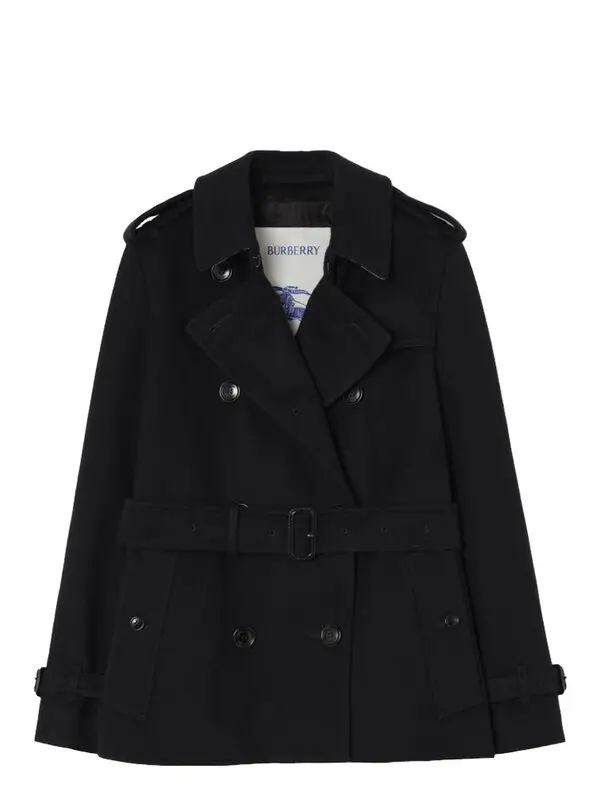 Burberry Cashmere Kensington Trench Jacket - Black