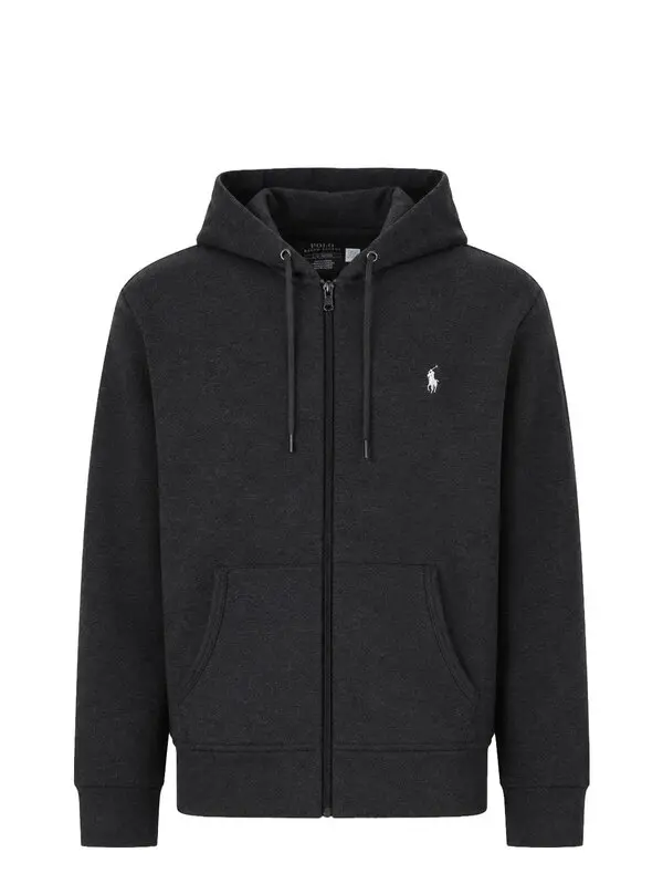 Polo Ralph Lauren Full-zip Embroidered Hoodie - Grey
