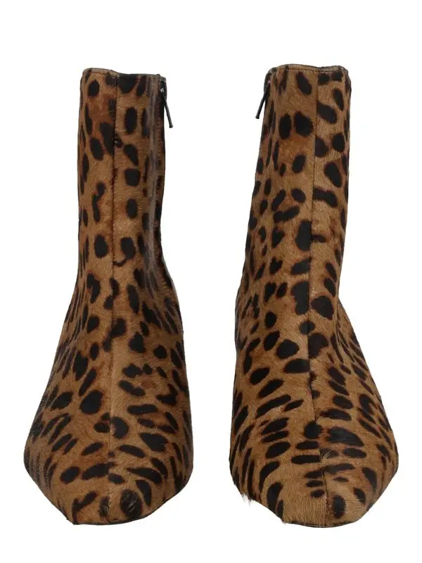 Staud Leopard-print Calf Hair Ankle Boots - Brown
