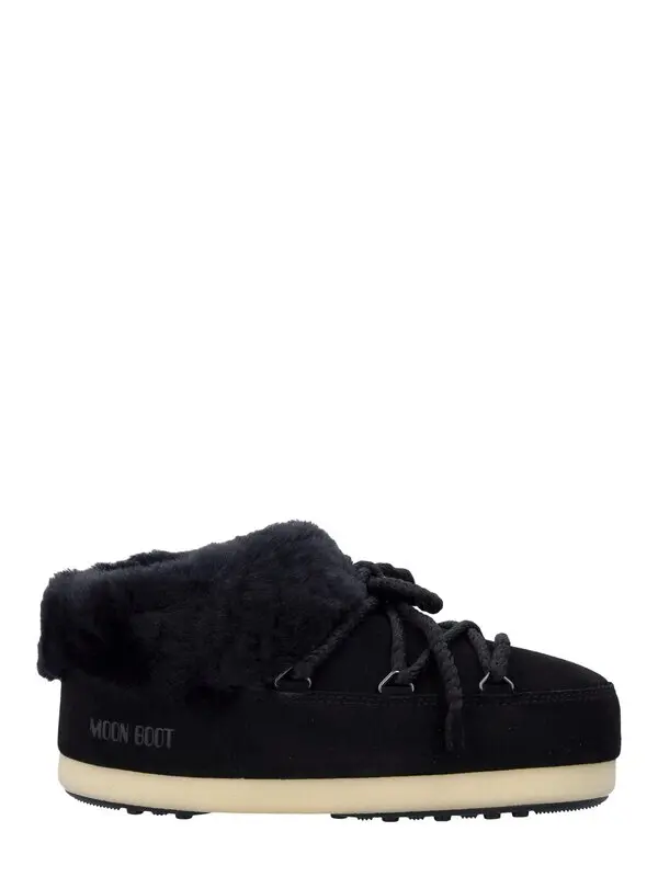 Moon Boot Lace-up Faux Fur Ankle Boots - Nero