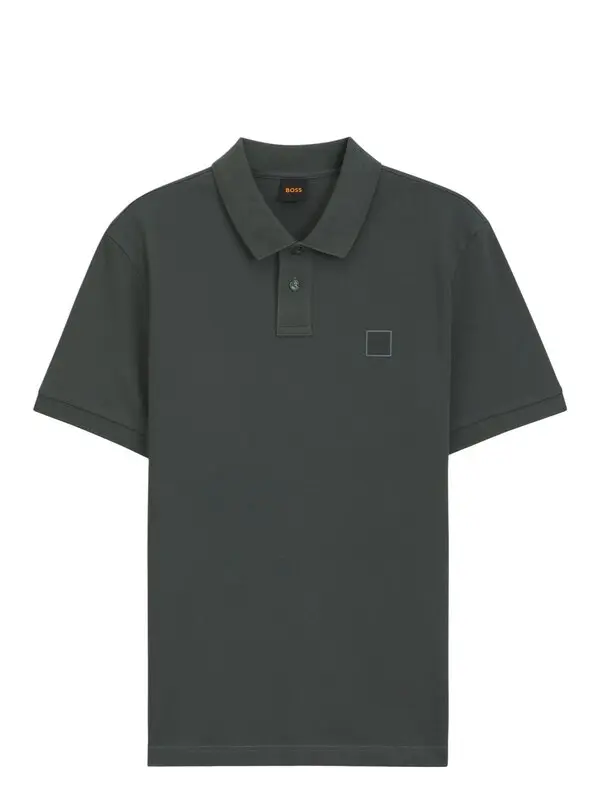 BOSS Stretch-cotton Slim-fit Polo Shirt With Logo Patch - Light Green