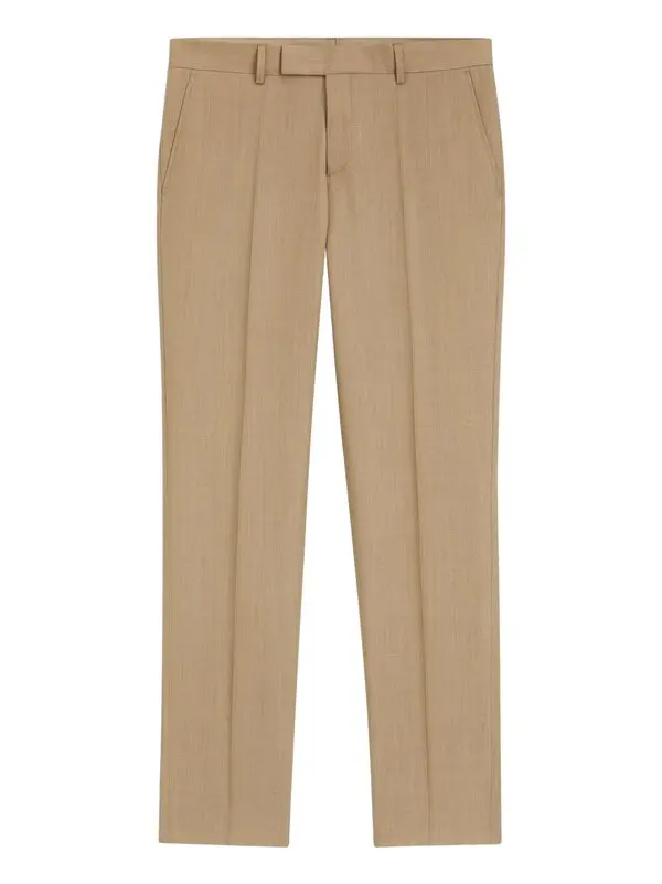 BOSS Virgin Wool Slim-fit Pants - Beige