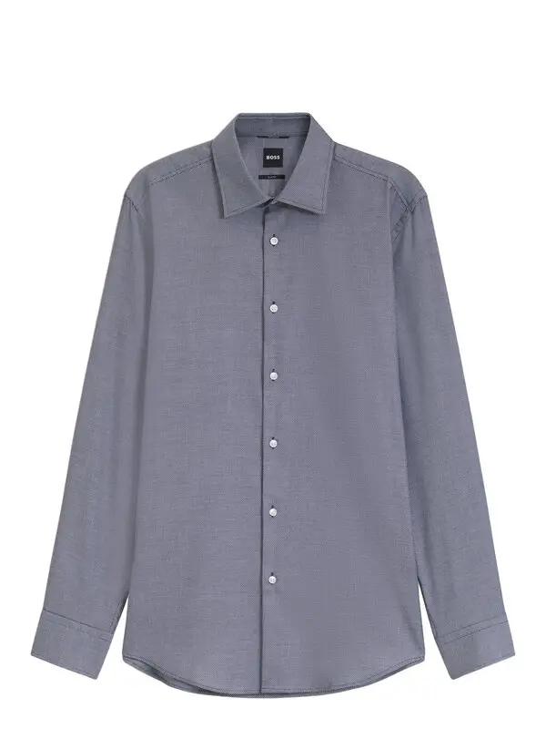 BOSS Slim-fit Shirt In A Cotton Blend - Dark Blue