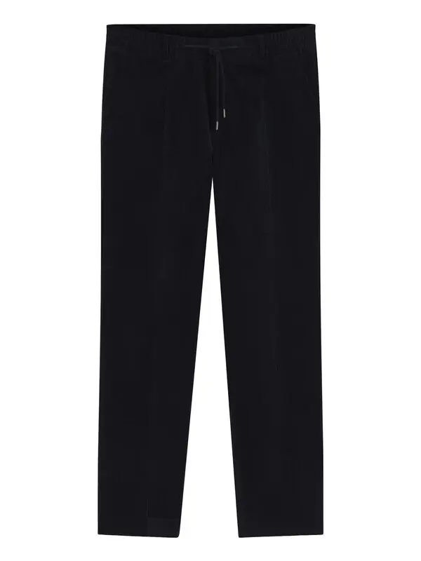 BOSS Tapered-fit Stretch Corduroy Pants - Dark Blue