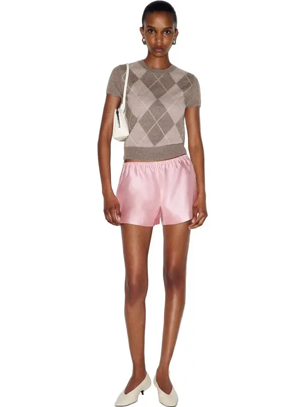 REFORMATION Darcy Cashmere T-shirt - Brown
