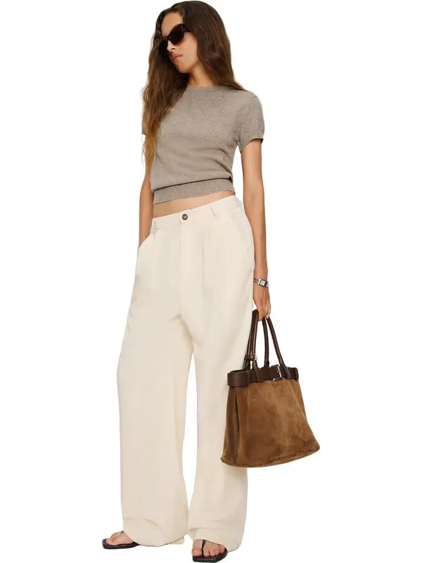 REFORMATION Darcy Cashmere T-shirt - Natural