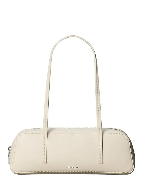 Calvin Klein Slim Shoulder Bag With Foil Logo - Light Hay