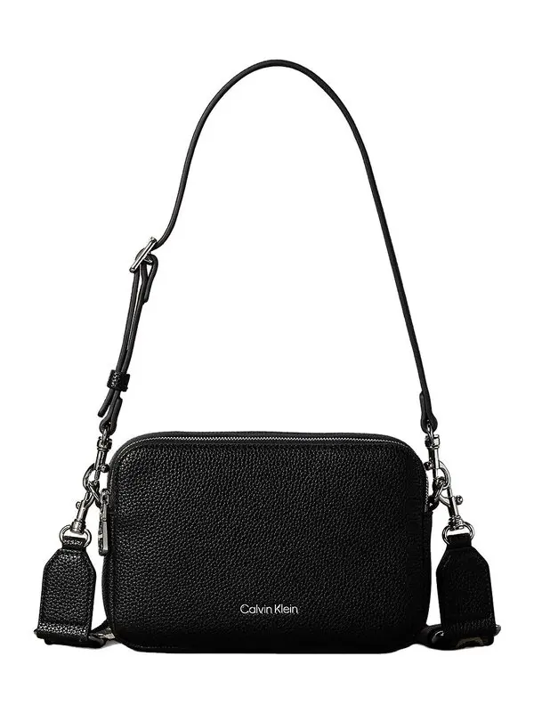 Calvin Klein Camera Bag With Logo Strap - Black