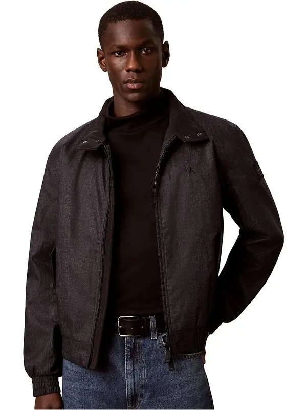 Calvin Klein Printed Denim-look Zip Jacket - Navy Heather