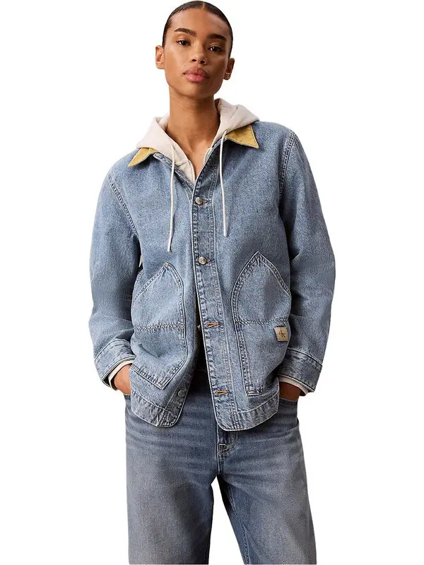 Calvin Klein Contrast Collar Chore Coat - Tinted Apollo