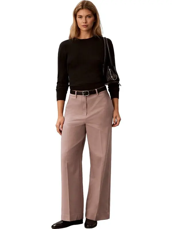 Calvin Klein Wide Leg Chino Pants - Dusted Fox