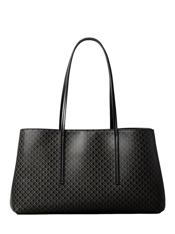 Calvin Klein Allover Emblem Logo Tote Bag - Black