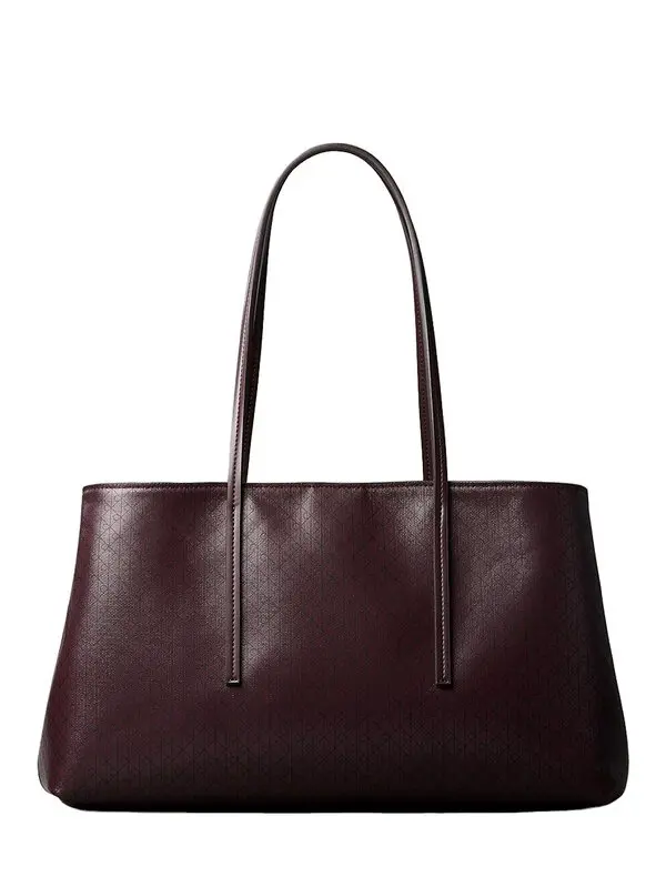 Calvin Klein Allover Emblem Logo Tote Bag - Fudge Aop