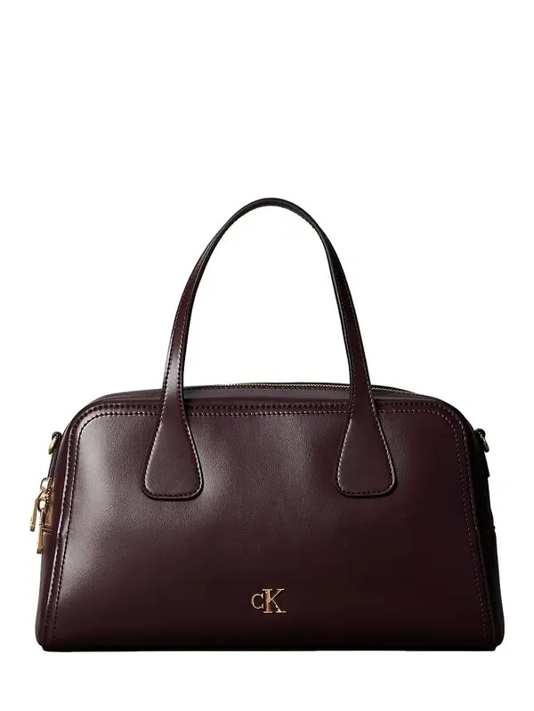 Calvin Klein Monogram Hardware Bowling Bag - Fudge