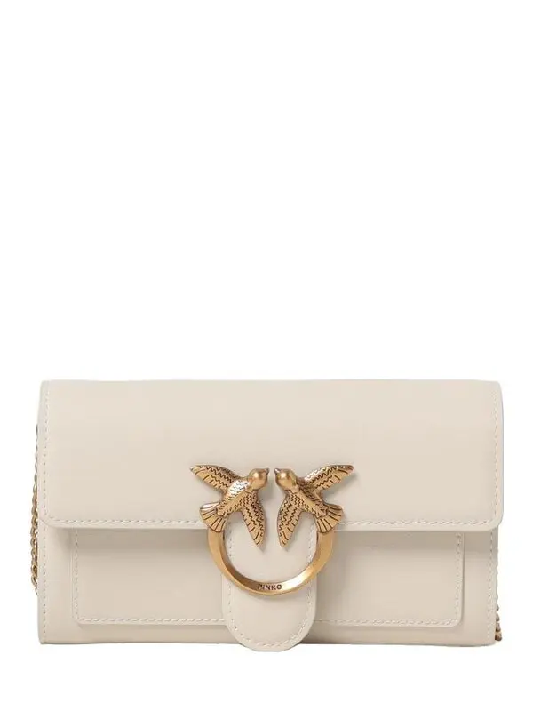 Pinko Wallet With Embellished Clasp - White