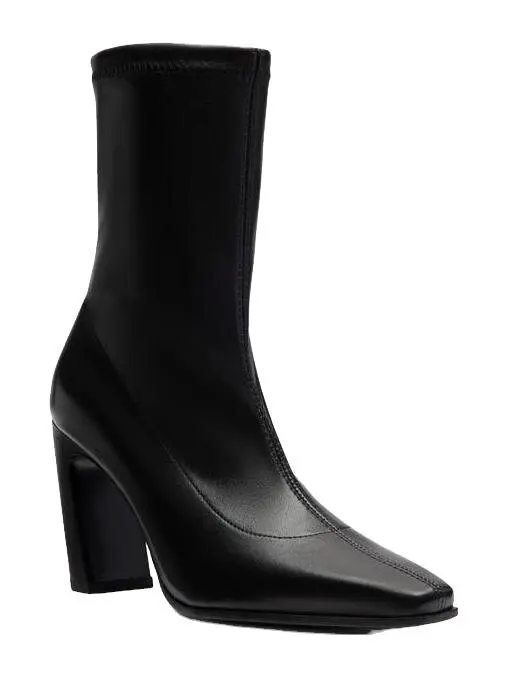 STUART WEITZMAN Stassi Stretch Leather Bootie - Black