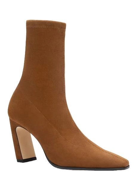 STUART WEITZMAN Stassi Stretch Leather Bootie - Walnut