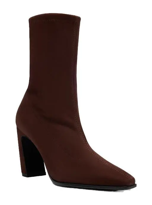 STUART WEITZMAN Stassi Stretch Leather Bootie - Walnut