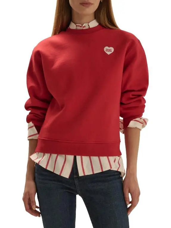 FAVORITE DAUGHTER The Graphic Sweatshirt - Cherry/white