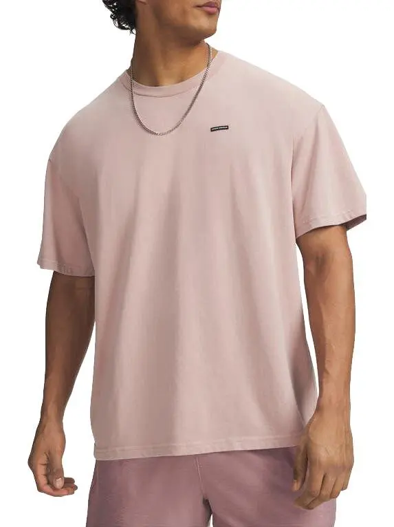 Under Armour Heavyweight Oversized Washed T-shirt - Bashful Pink/black