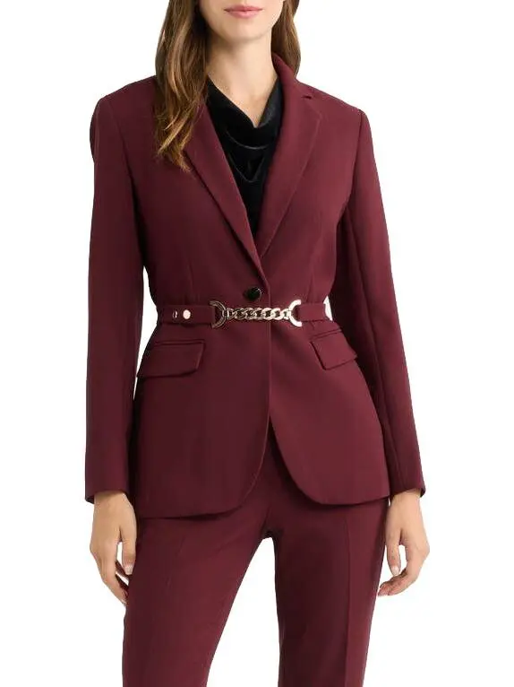 Anne Klein One-button Notch Collar Blazer - Barolo