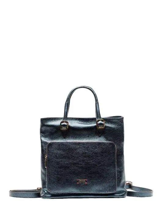 FRANCES VALENTINE Carin Leather Convertible Tote - Navy