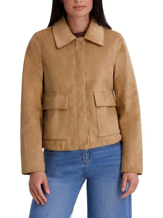 KENNETH COLE Faux Suede Jacket - Camel