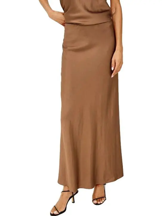 Rails Romina Satin Maxi Skirt - Cinnamon