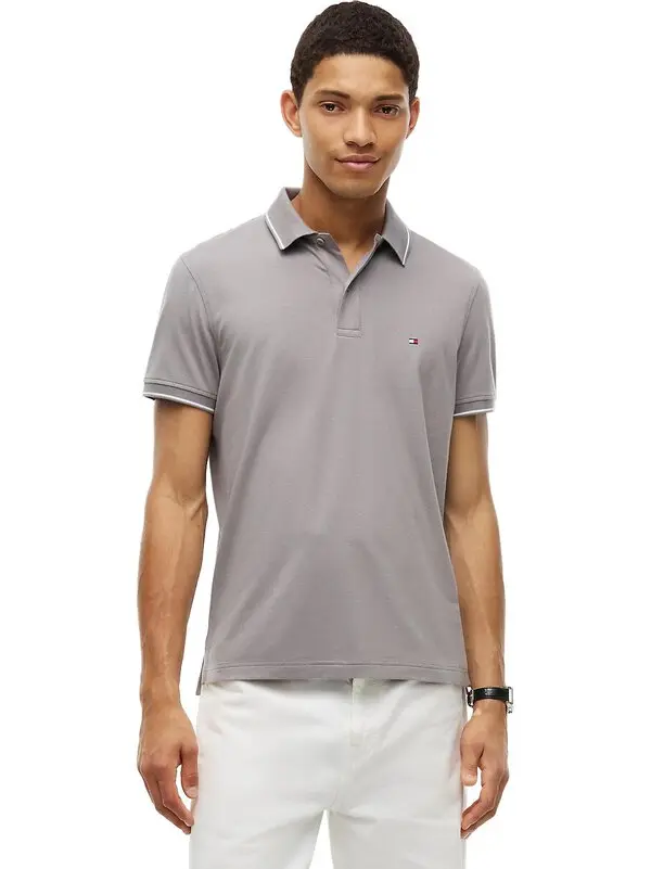 Tommy Hilfiger Regular Fit Th Performance Jersey Polo - Grey Asphalt