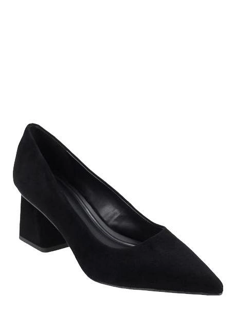 Pelle Moda Inell" Pointed Toe Block Heel Pumps - Black