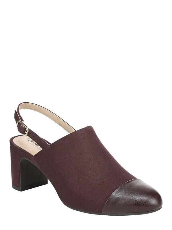 LIFESTRIDE Tessa Slingback Pump With Cap Toe - Choco Plum