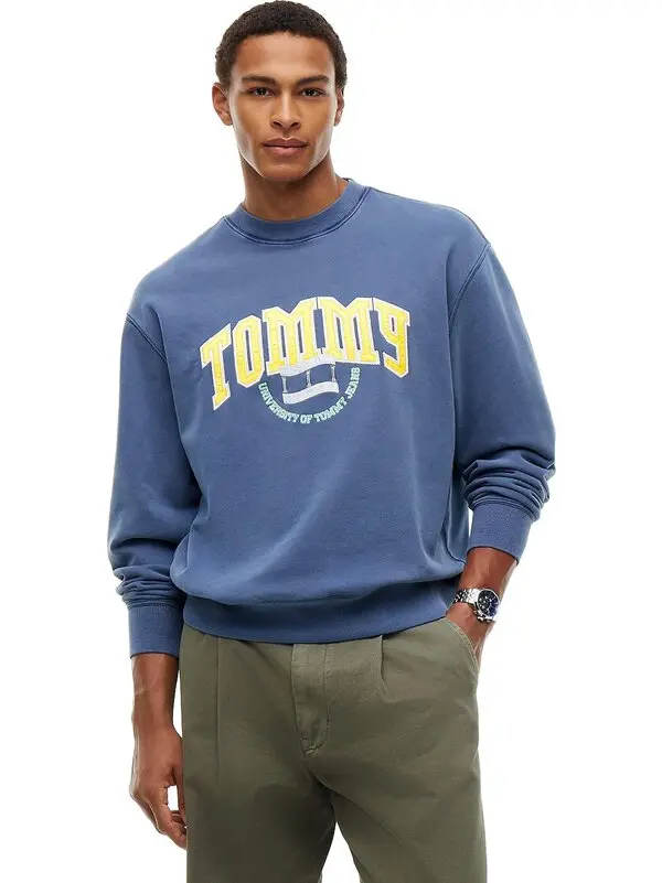 Tommy Hilfiger Garment-dyed Sweatshirt - Dark Blue