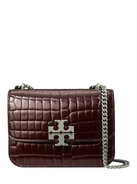 Tory Burch Small Eleanor Convertible Croc Embossed Leather Shoulder Bag - Albarossa