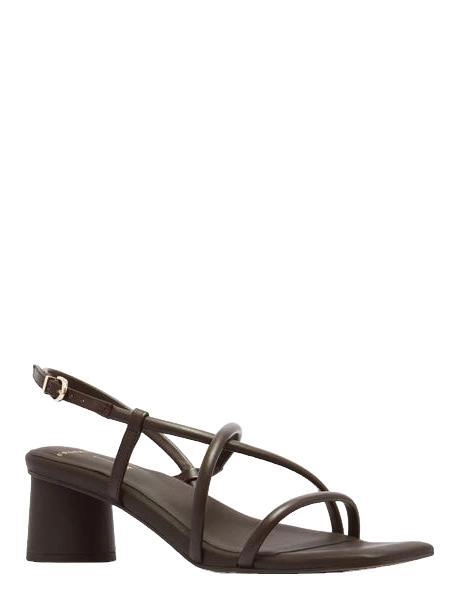 FRANKIE4 Lottie Leather Block Heel Sandals - Chocolate