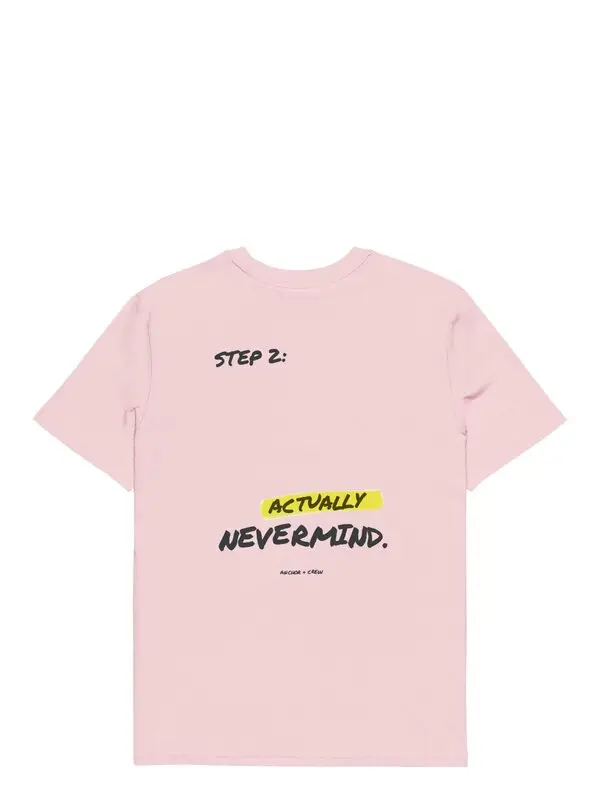 ANCHOR & CREW Cotton Actually Nevermind Annotations Organic Cotton T-shirt - Pink