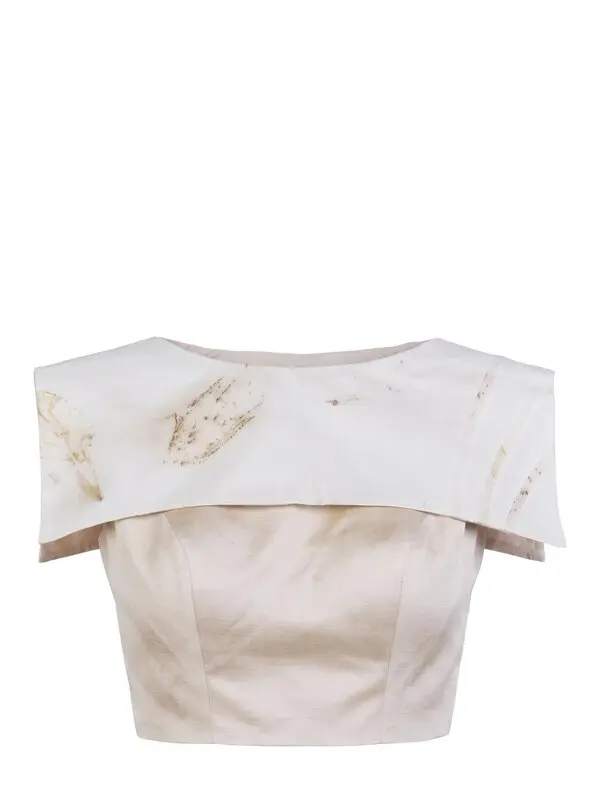 TEQUMAH Lola Sculptural Sailor-collar Lyocell Top - Brown