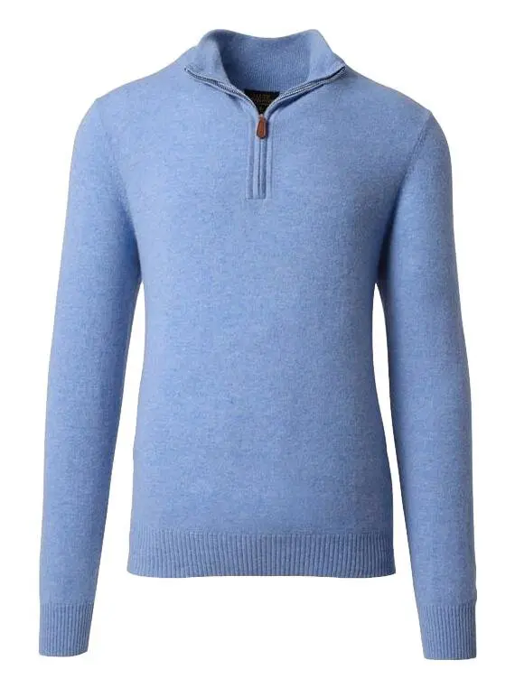 Allen Edmonds Cashmere Quarter-zip Sweater - Blue