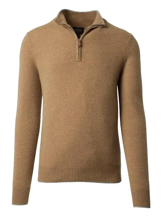Allen Edmonds Cashmere Quarter-zip Sweater - Camel