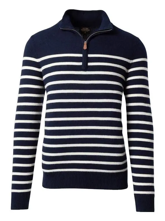 Allen Edmonds Cashmere Quarter-zip Sweater - Navy