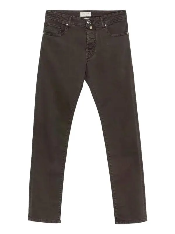 Jacob Cohen Slim-fit Jeans With Logo Patch - Brown
