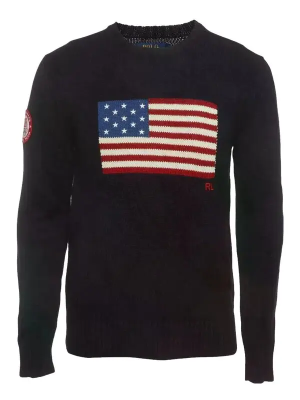 Polo Ralph Lauren 2016 Usa Flag Intarsia Knit Sweater - Blue