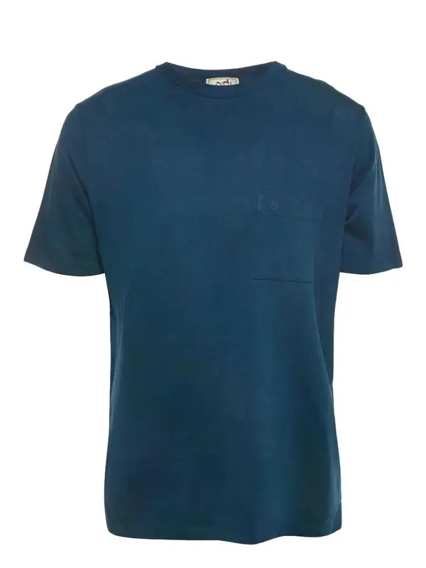 Hermès Piqué-effect Chest-pocket T-shirt - Blue