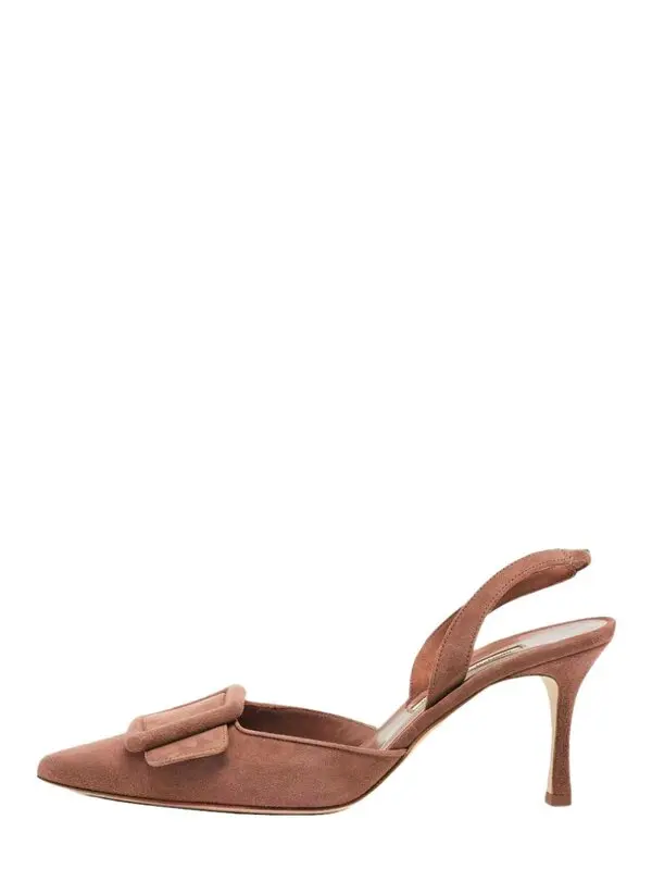 Manolo Blahnik Maysli Buckle Detail Slingback Pumps - Pink