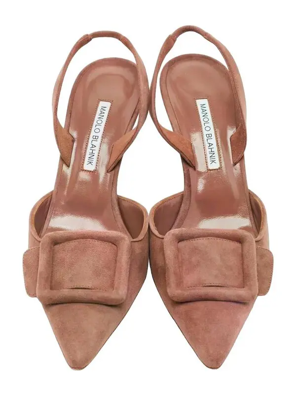 Manolo Blahnik Maysli Buckle Detail Slingback Pumps - Pink
