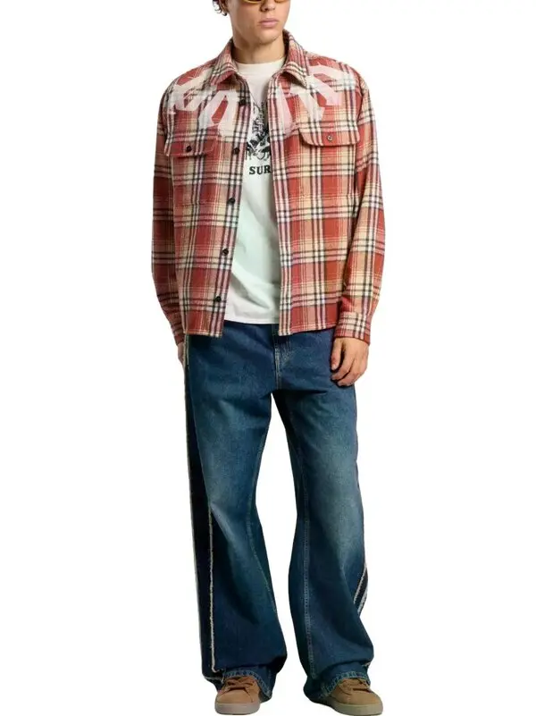 Palm Angels Check-print Logo-print Shirt Jacket - Red