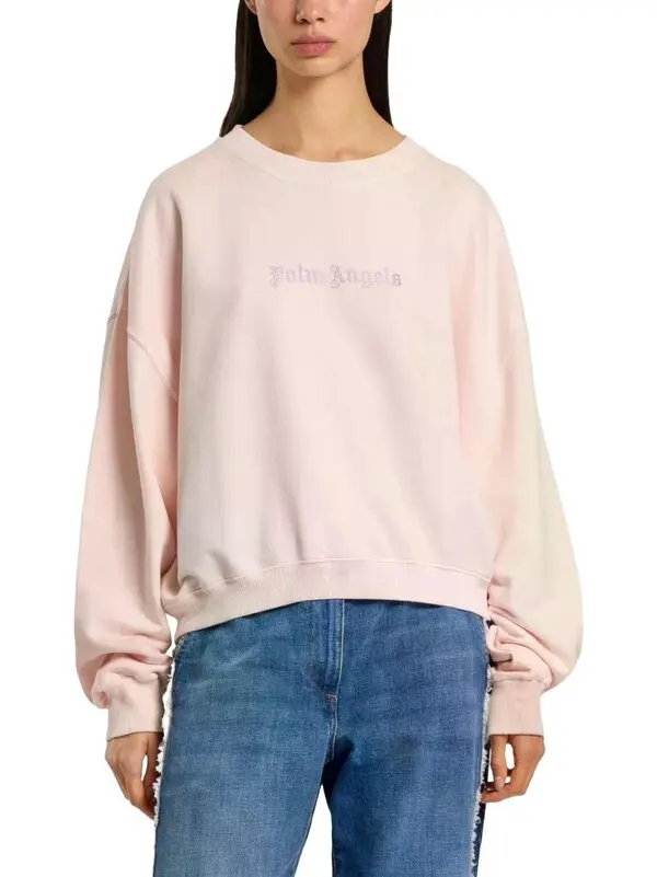 Palm Angels Stud-logo Crewneck Sweatshirt - Pink
