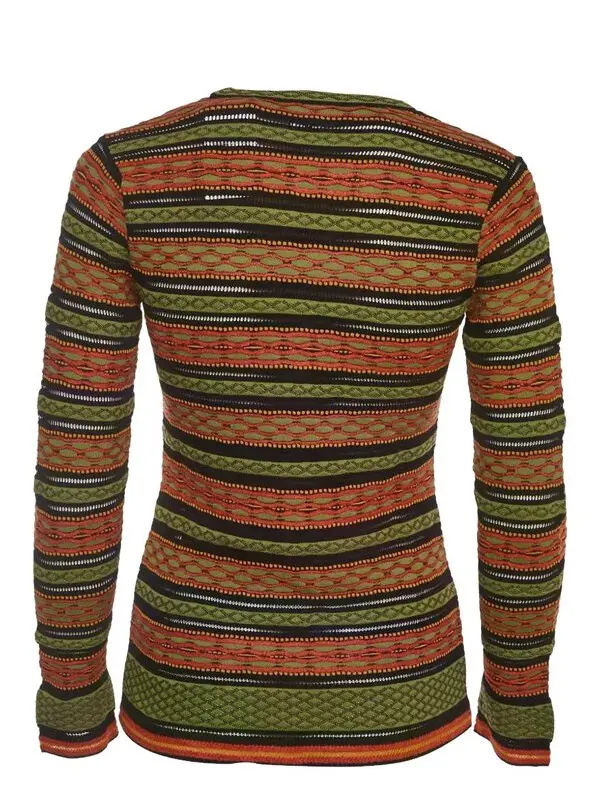 Missoni Striped Jacquard Long-sleeved T-shirt - Green